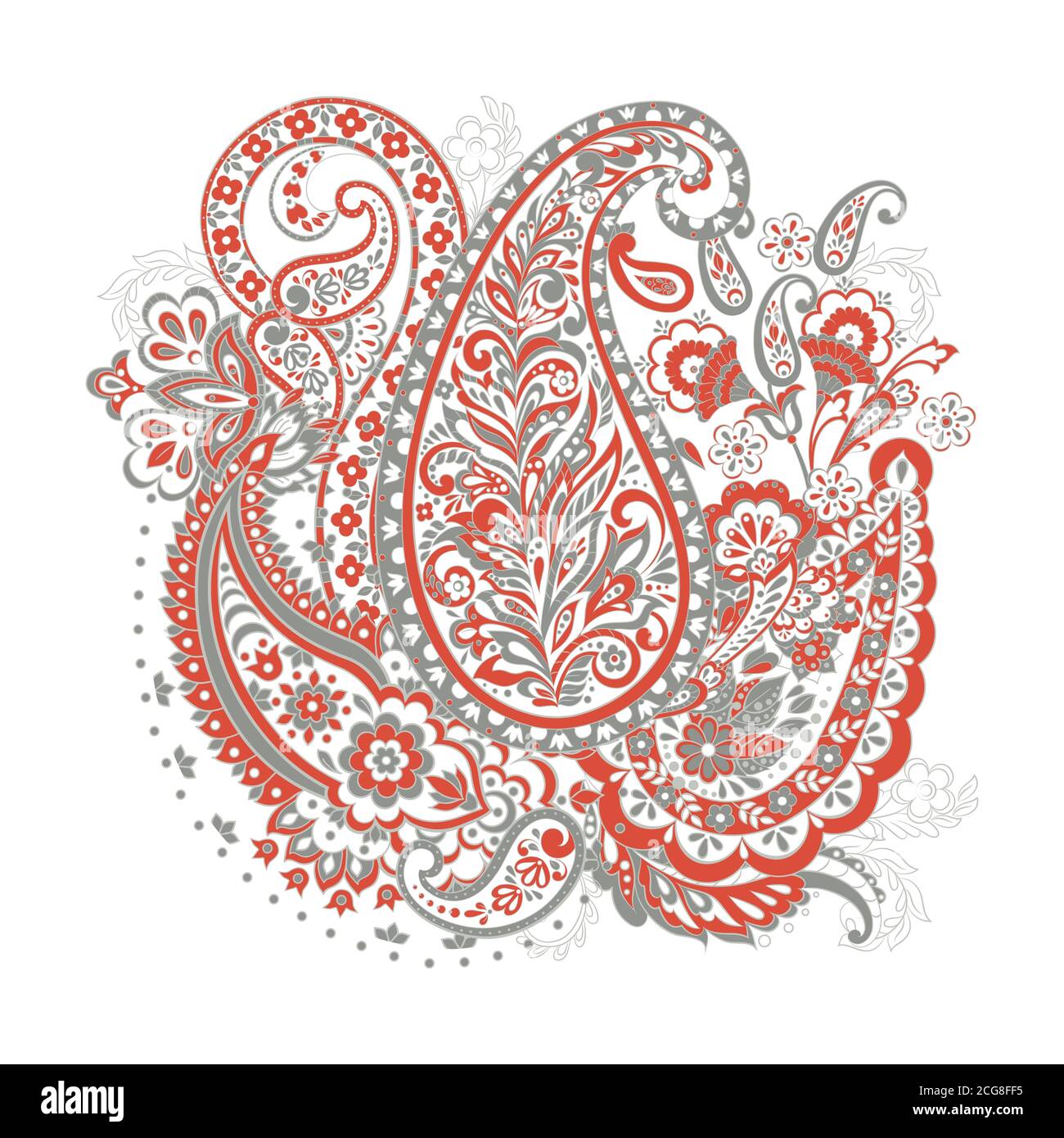 paisley isolated pattern. damask vector illustration Stock Vector Image ...