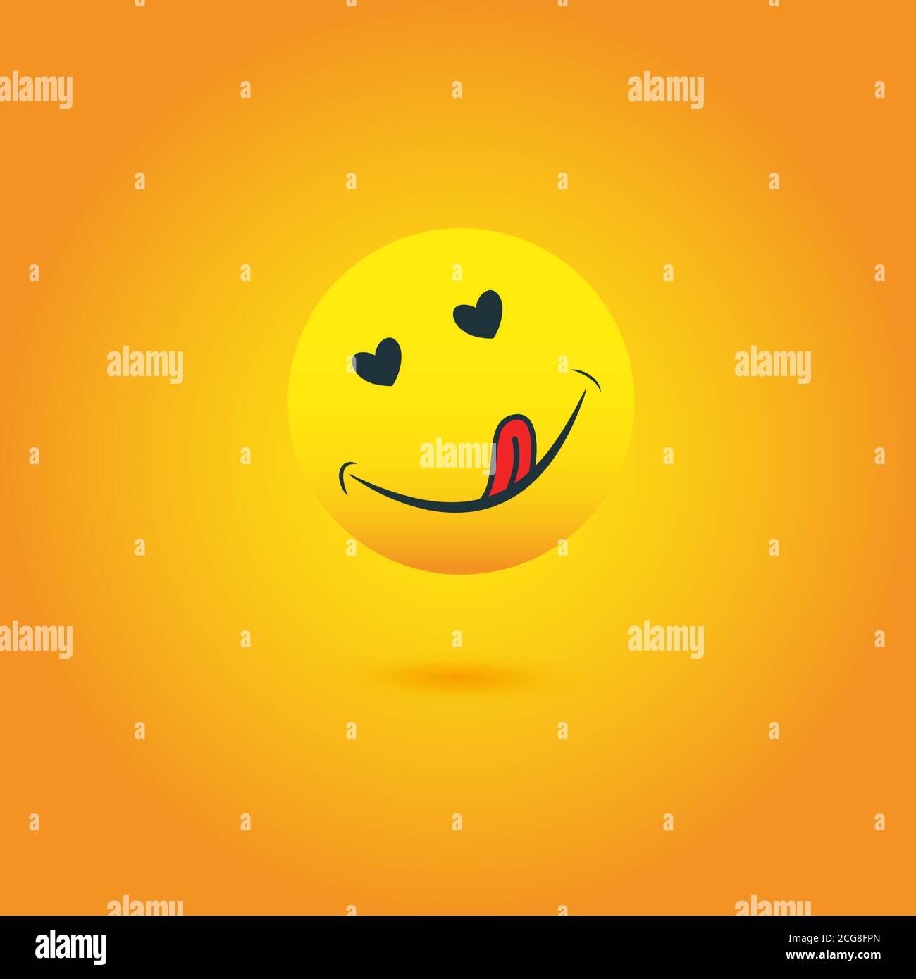 Yummy icon. Hungry smiling face with mouth and tongue emoji. Delicious ...