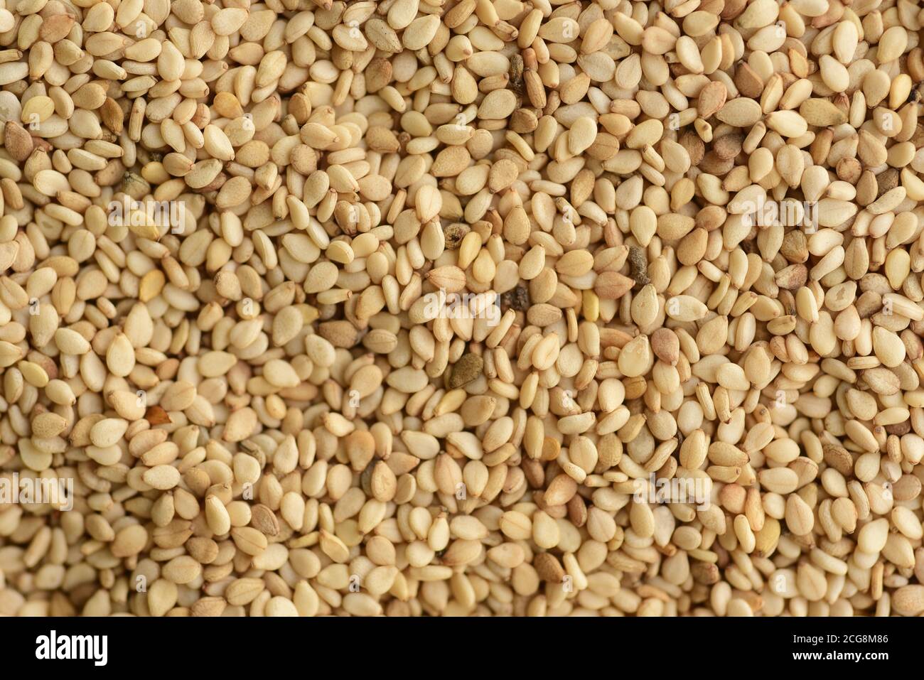 Many sesame seeds, Top view Stock Photo - Alamy
