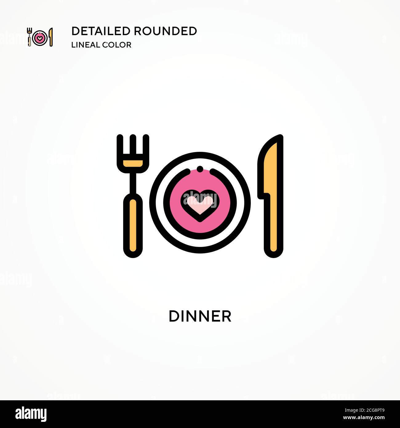 Dinner vector icon. Modern vector illustration concepts. Easy to edit ...