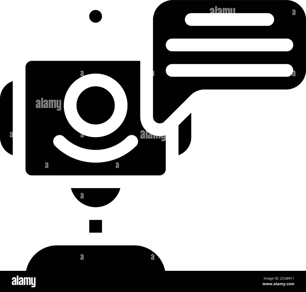 robot astronaut glyph icon vector isolated illustration Stock Vector ...