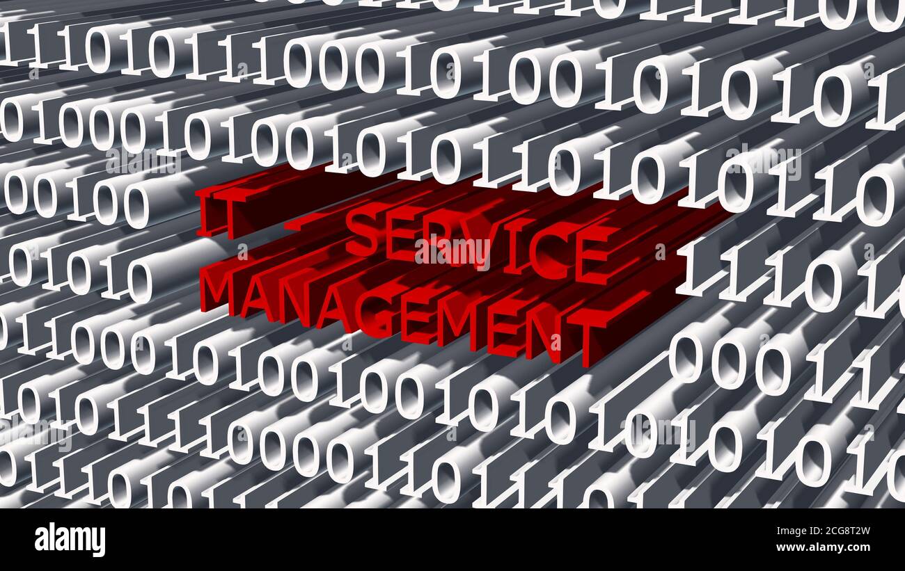 ITSM Information Technology Service Management concept - red lettering ...
