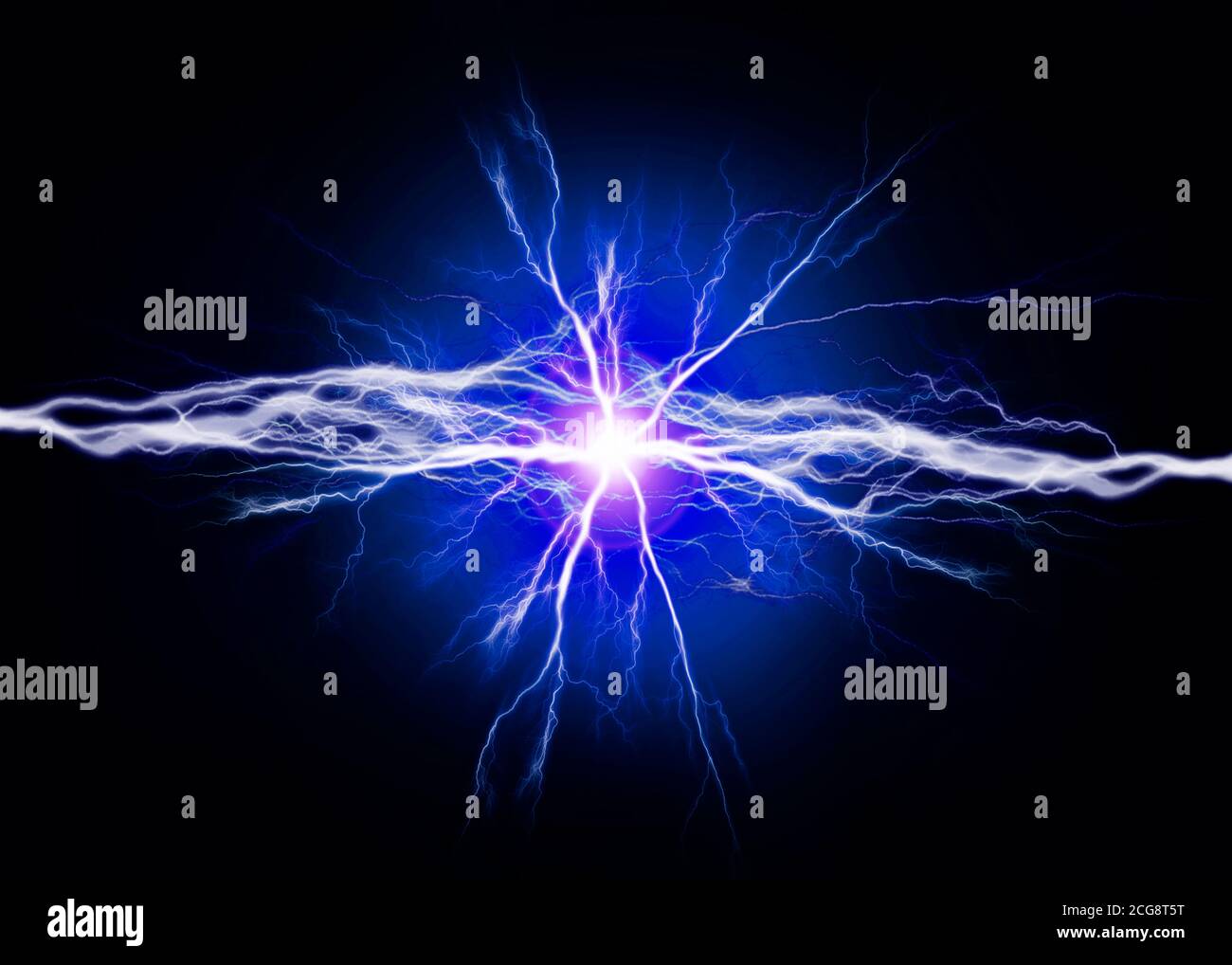 Pure energy and electricity with blue bolts power background Stock ...