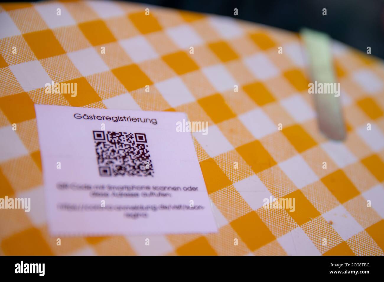 Nuremberg, Germany. 09th Sep, 2020. A QR code for the guest ...