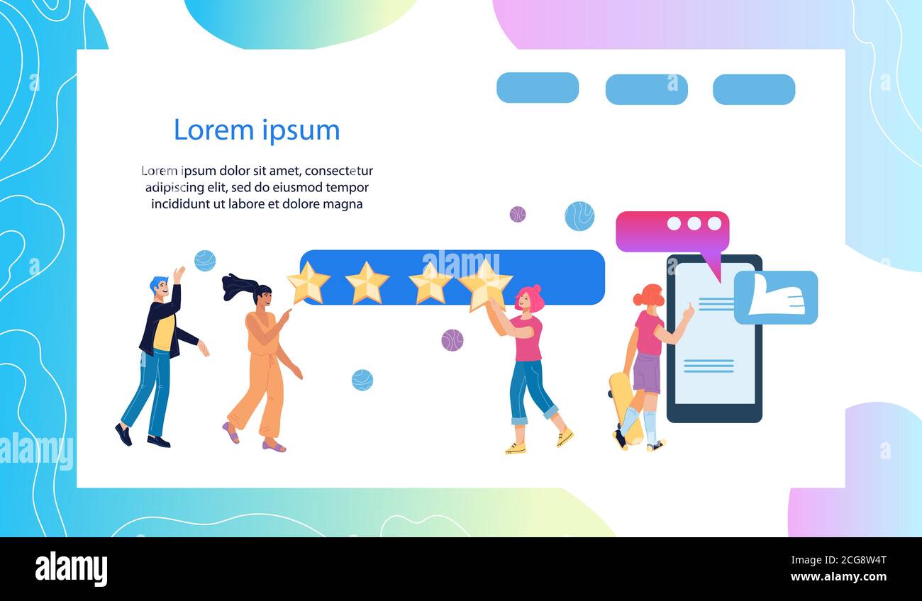 Web banner for rating and customers feedback, online comment and ...