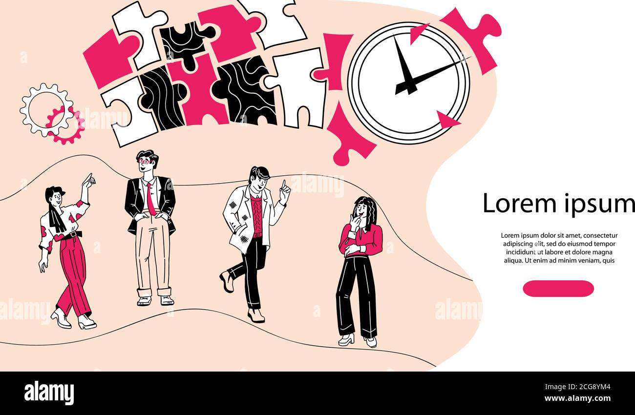 Time management, deadline and effective teamwork - website banner Stock ... Time management, deadline and effective teamwork - website banner Stock ...