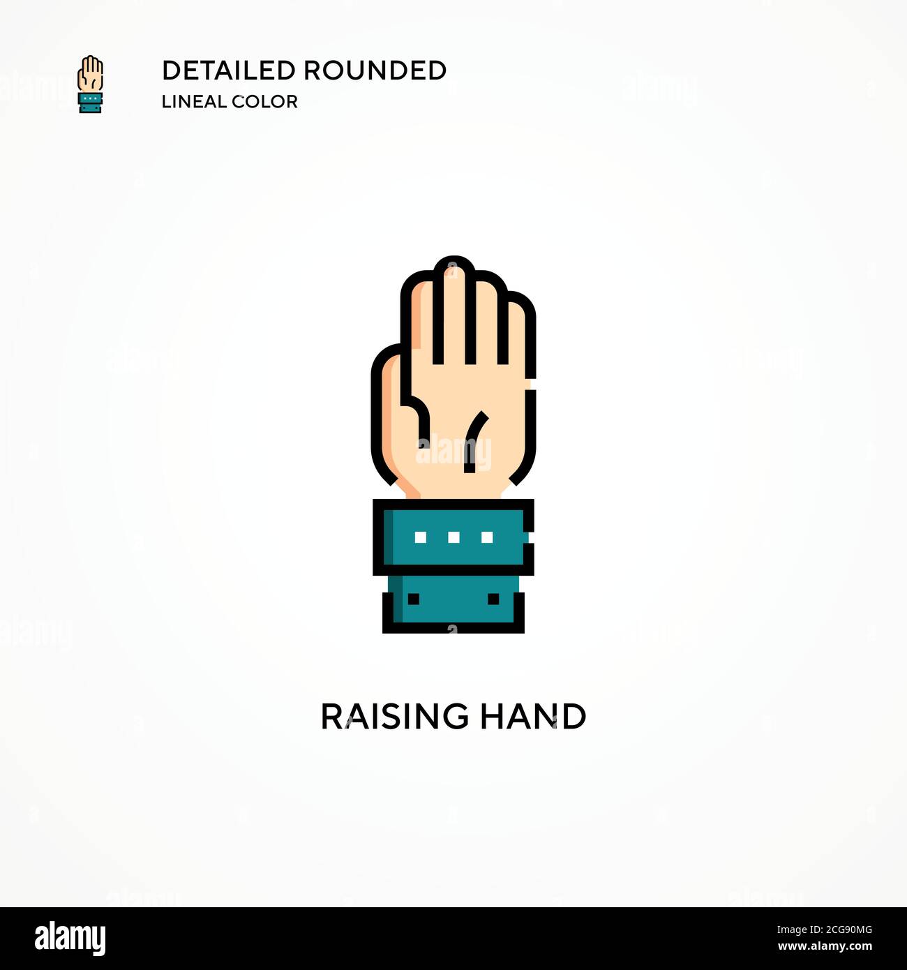 Raising hand vector icon. Modern vector illustration concepts. Easy to ...