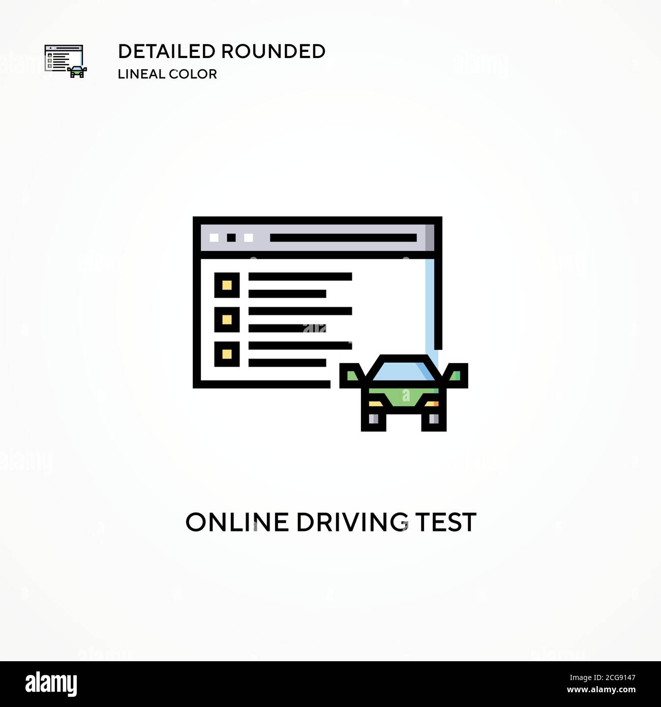 Online driving test vector icon. Modern vector illustration concepts ...