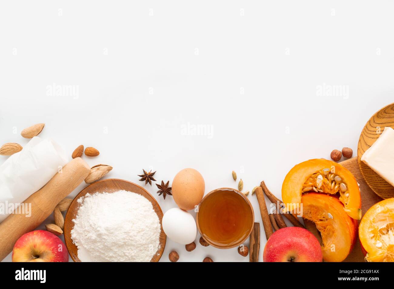 Autumn baking background border frame design with copy space for text ...