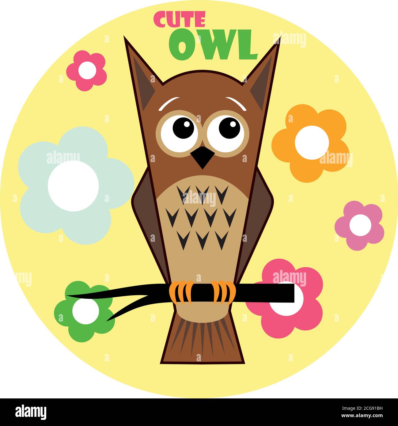 Cute Vector cartoon Owl Stock Vector Image & Art - Alamy