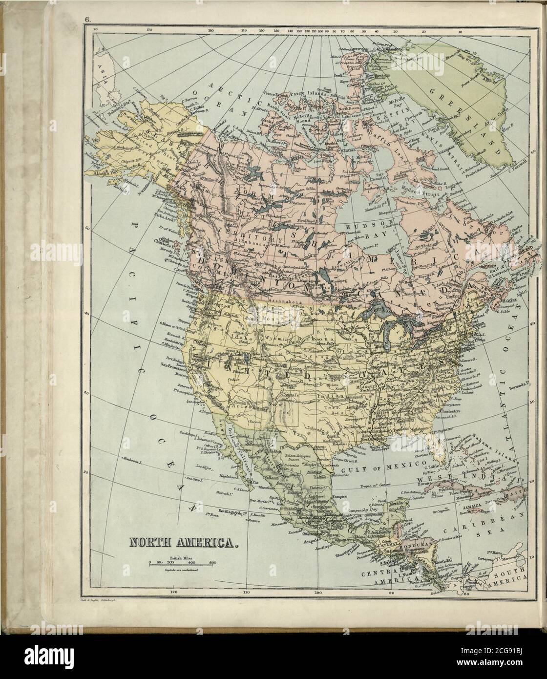 Sandycove Atlas Plate 6 North America Stock Photo - Alamy