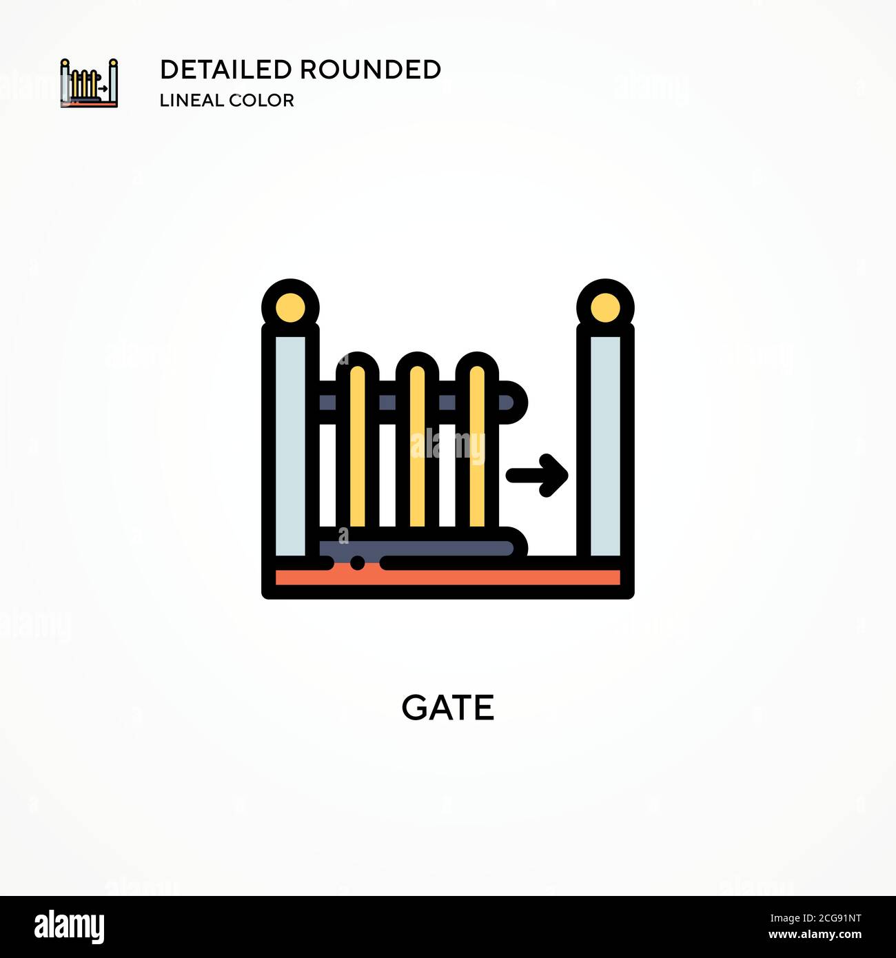 Gate vector icon. Modern vector illustration concepts. Easy to edit and ...