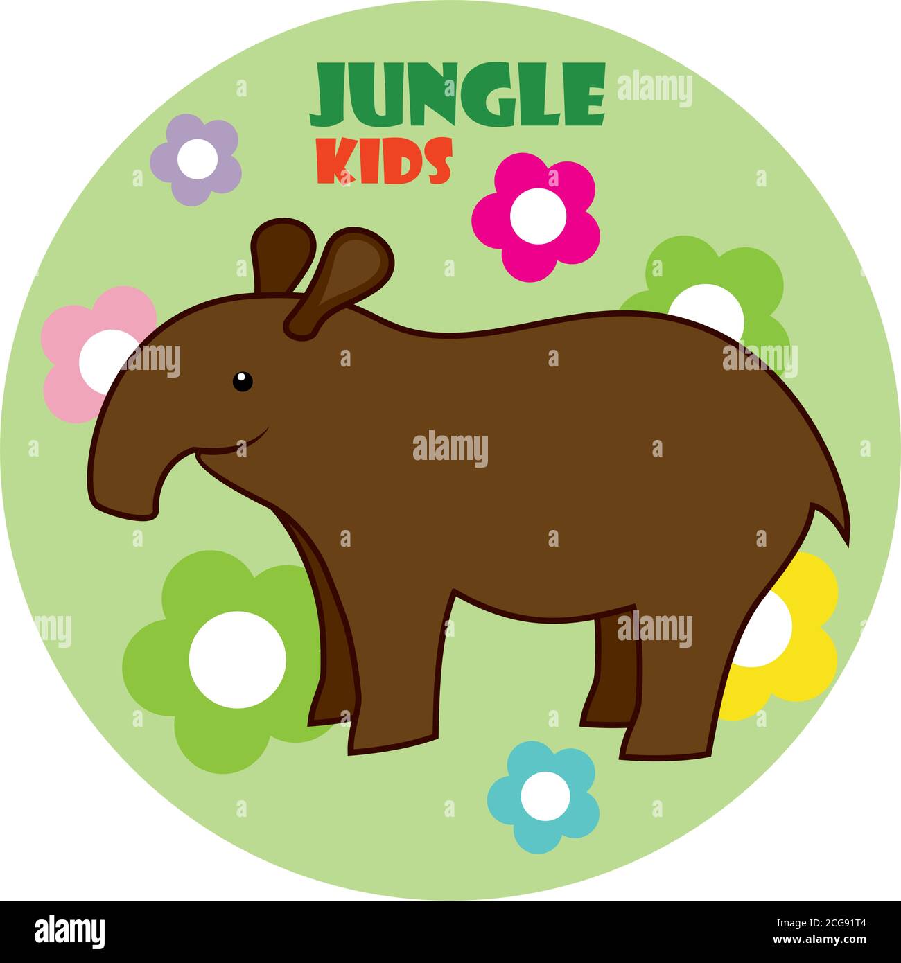 vector cartoon cute tapir Stock Vector Image & Art - Alamy