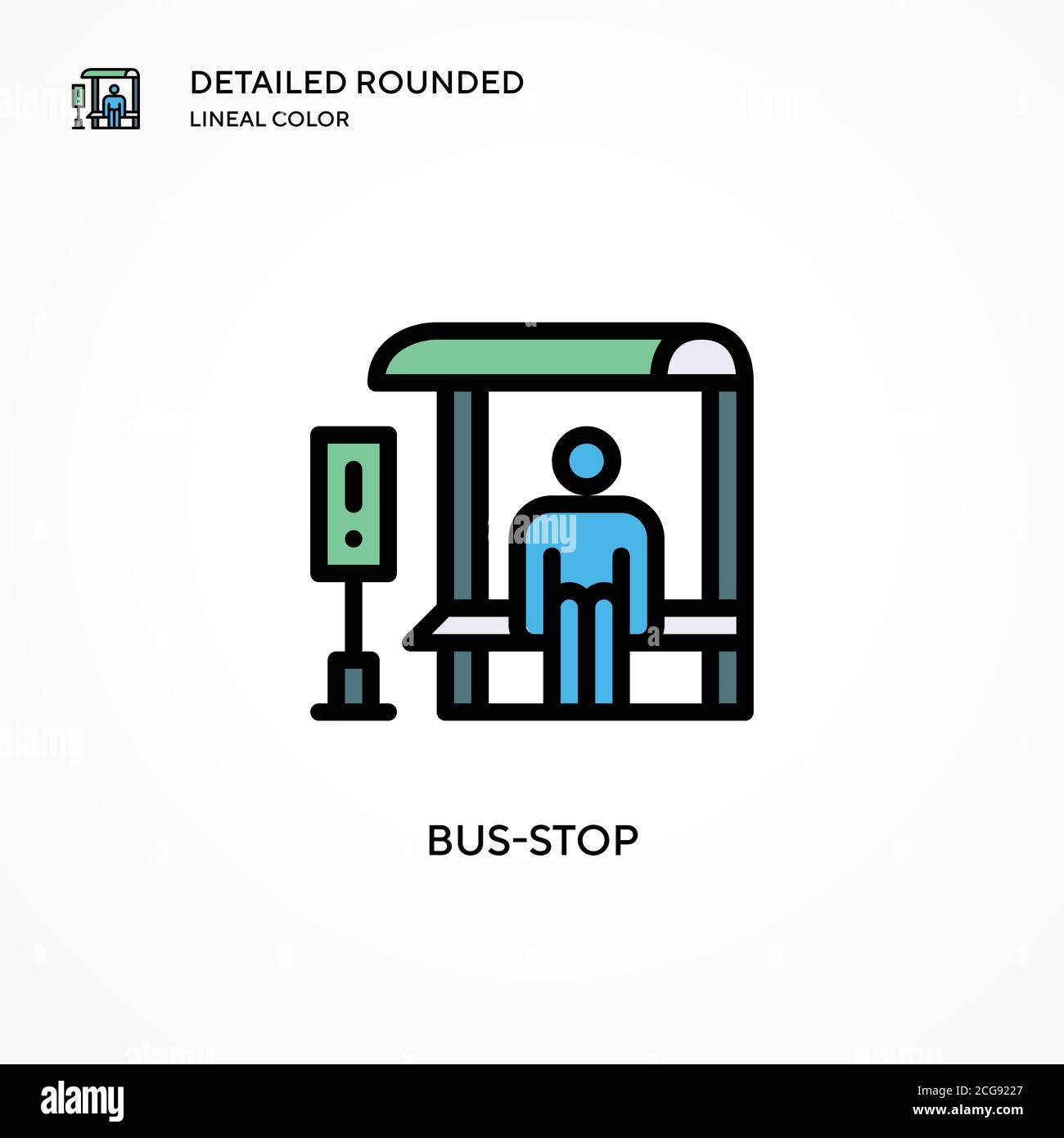 Bus Stop Vector Icon Modern Vector Illustration Concepts Easy To Edit