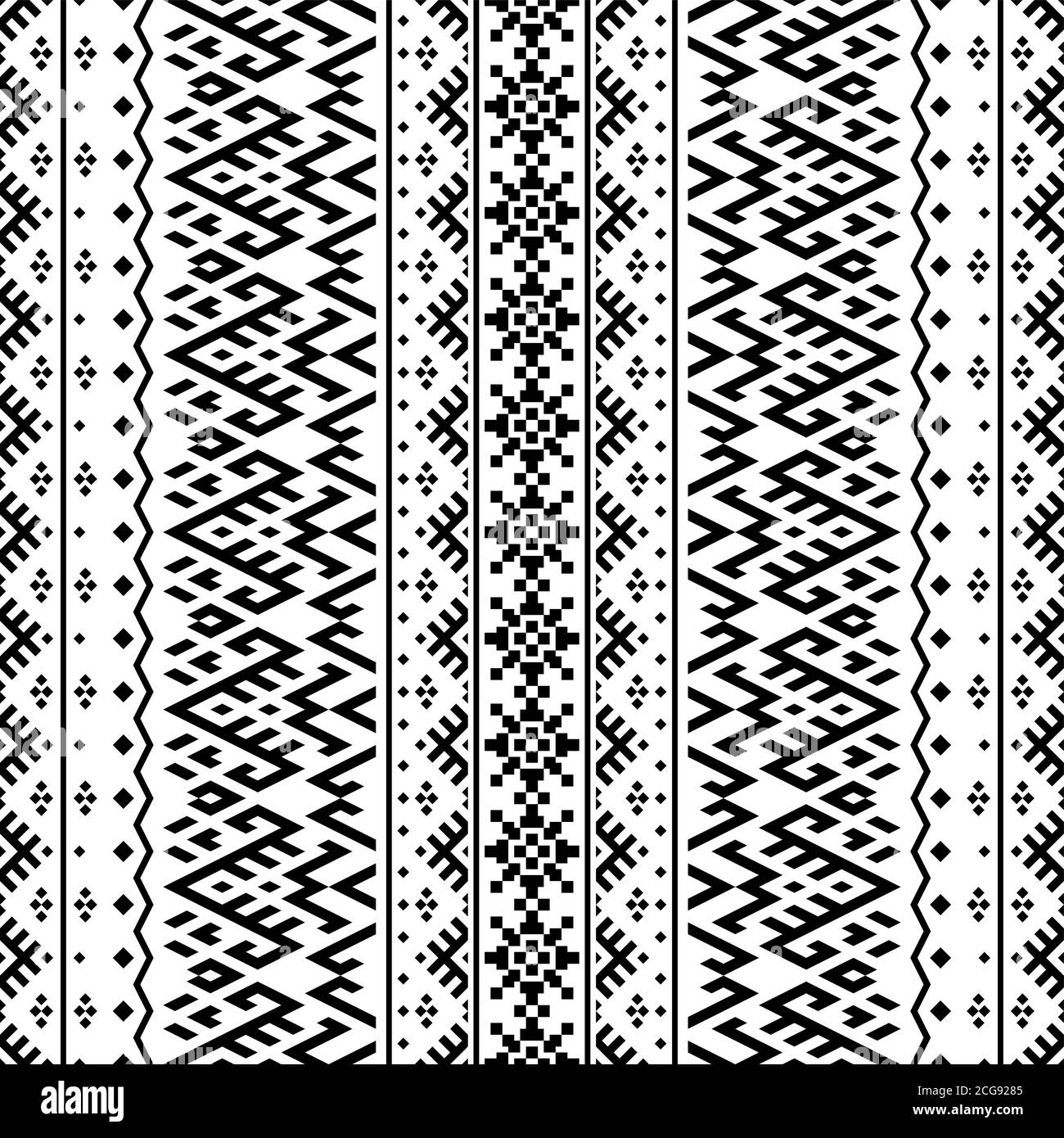 Seamless ethic pattern. Horizontal Motif. Stripe Tribal Pattern in ...