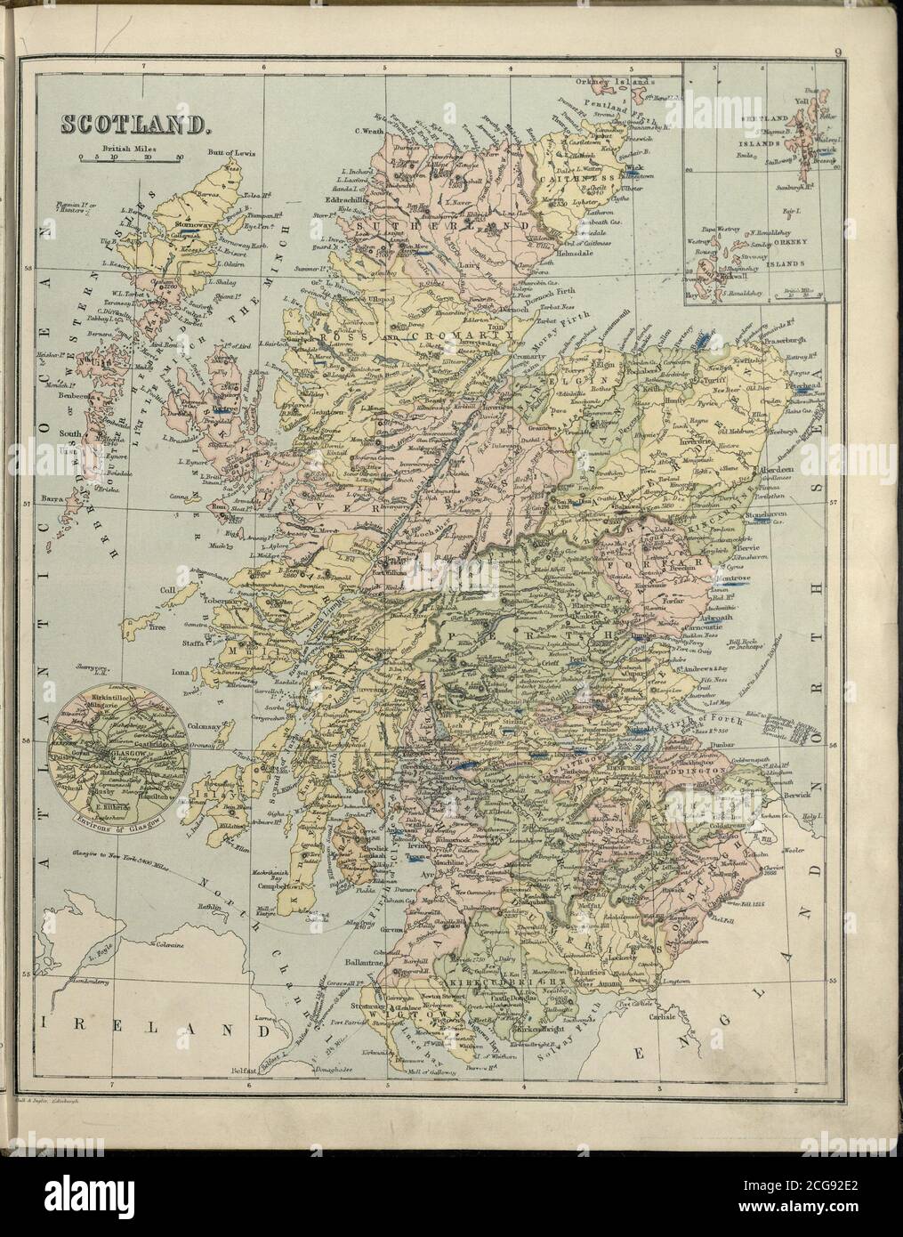 Sandycove Atlas Plate 9 Scotland, believed to have been used by James ...