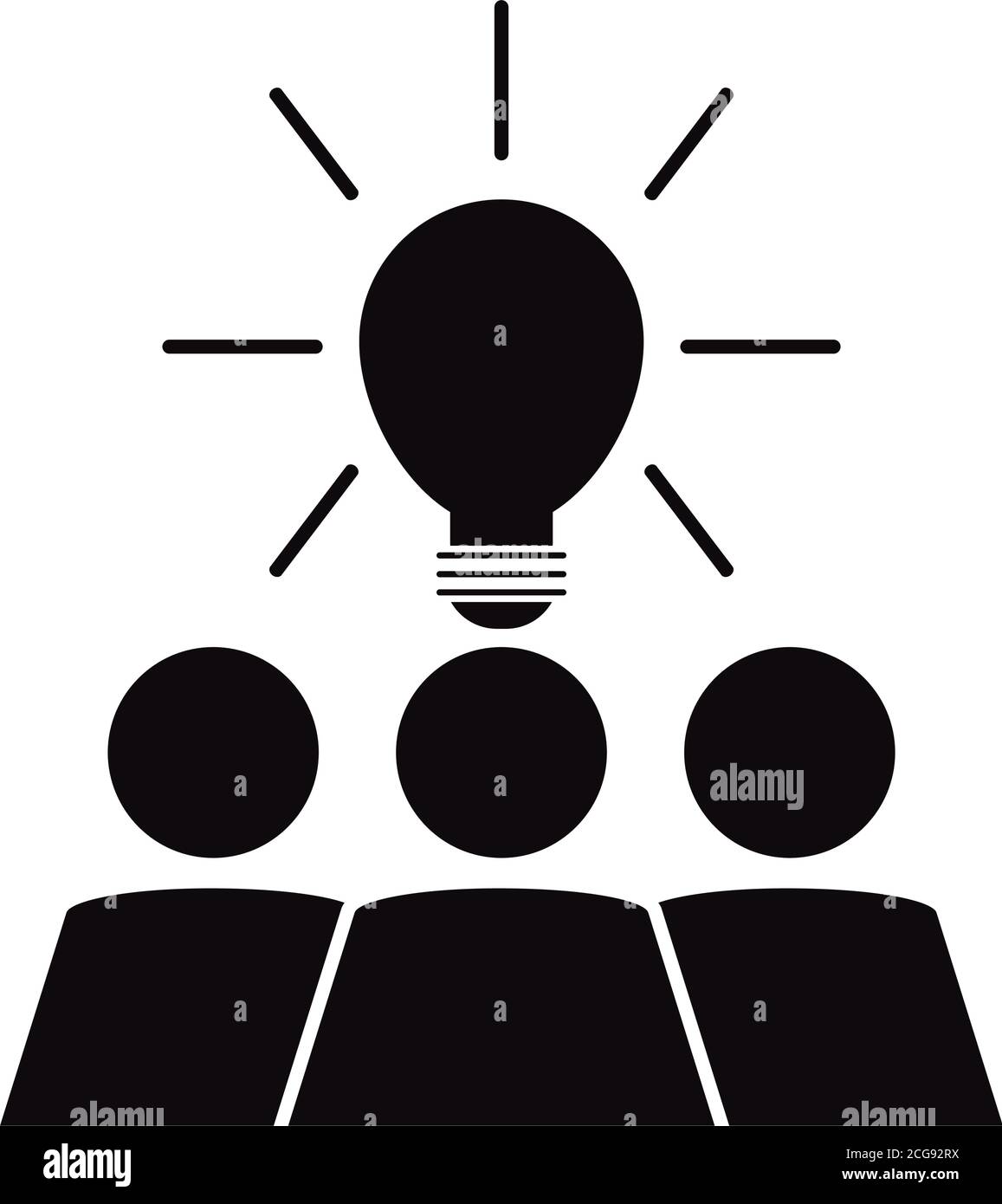 together, teamwork people creativity solution pictogram, silhouette ...
