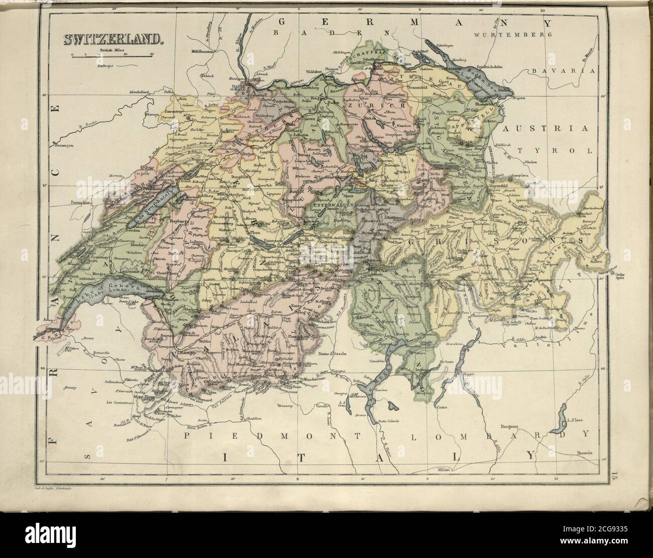 Maps of switzerland hi-res stock photography and images - Alamy