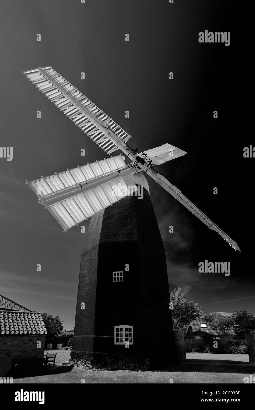 Summer view of Downfield Windmill, Soham village, Cambridgeshire ...