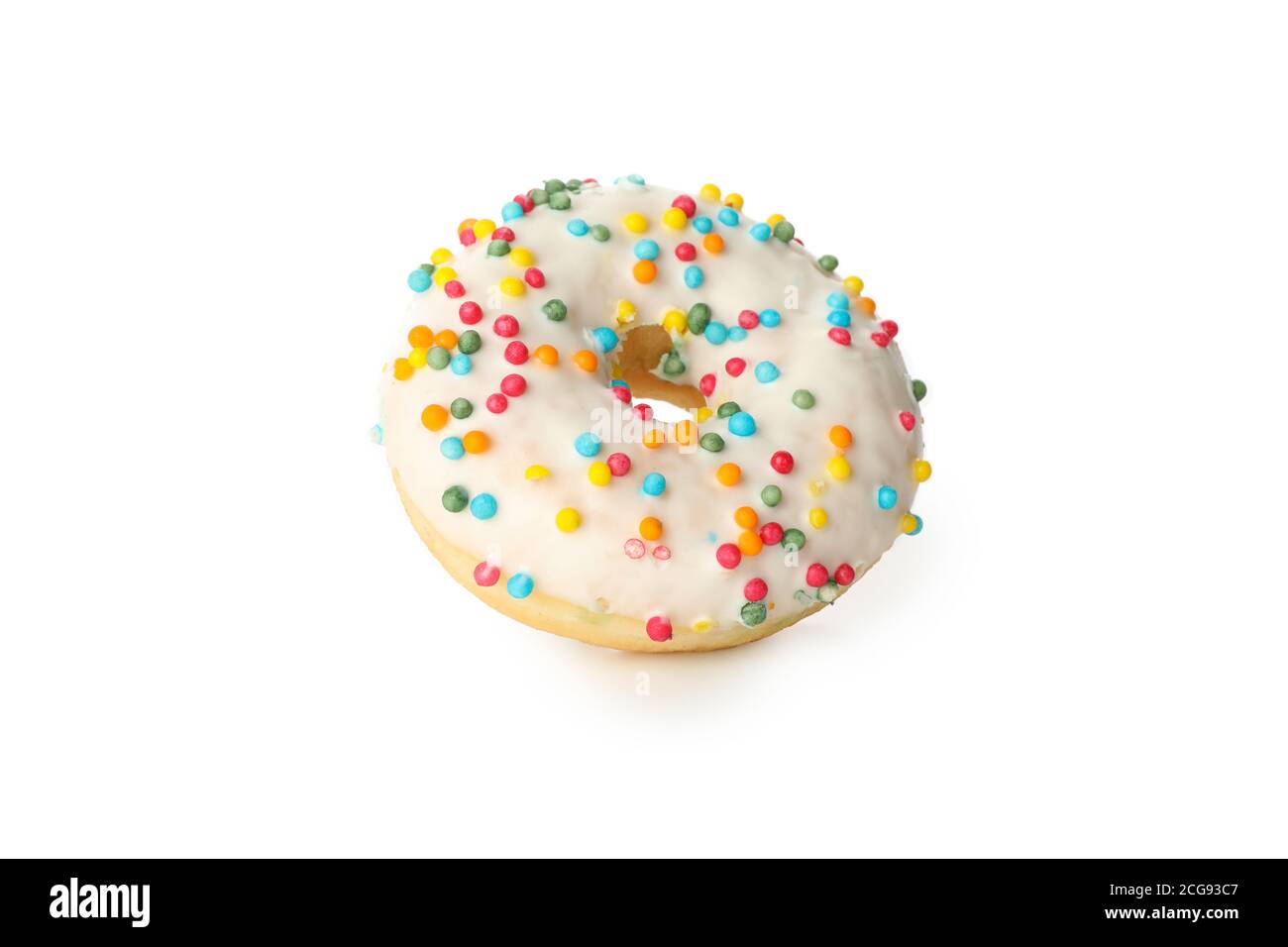 Tasty one donut isolated on white background Stock Photo - Alamy