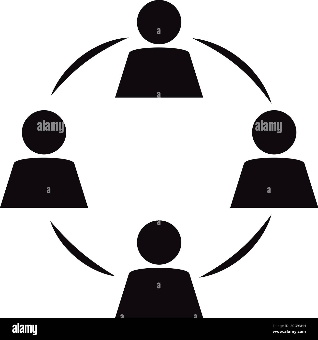 together, workgroup society pictogram, silhouette style vector ...