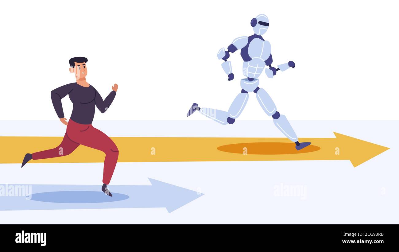 Human and robot competition. Artificial intelligence versus human ... Human and robot competition. Artificial intelligence versus human ...