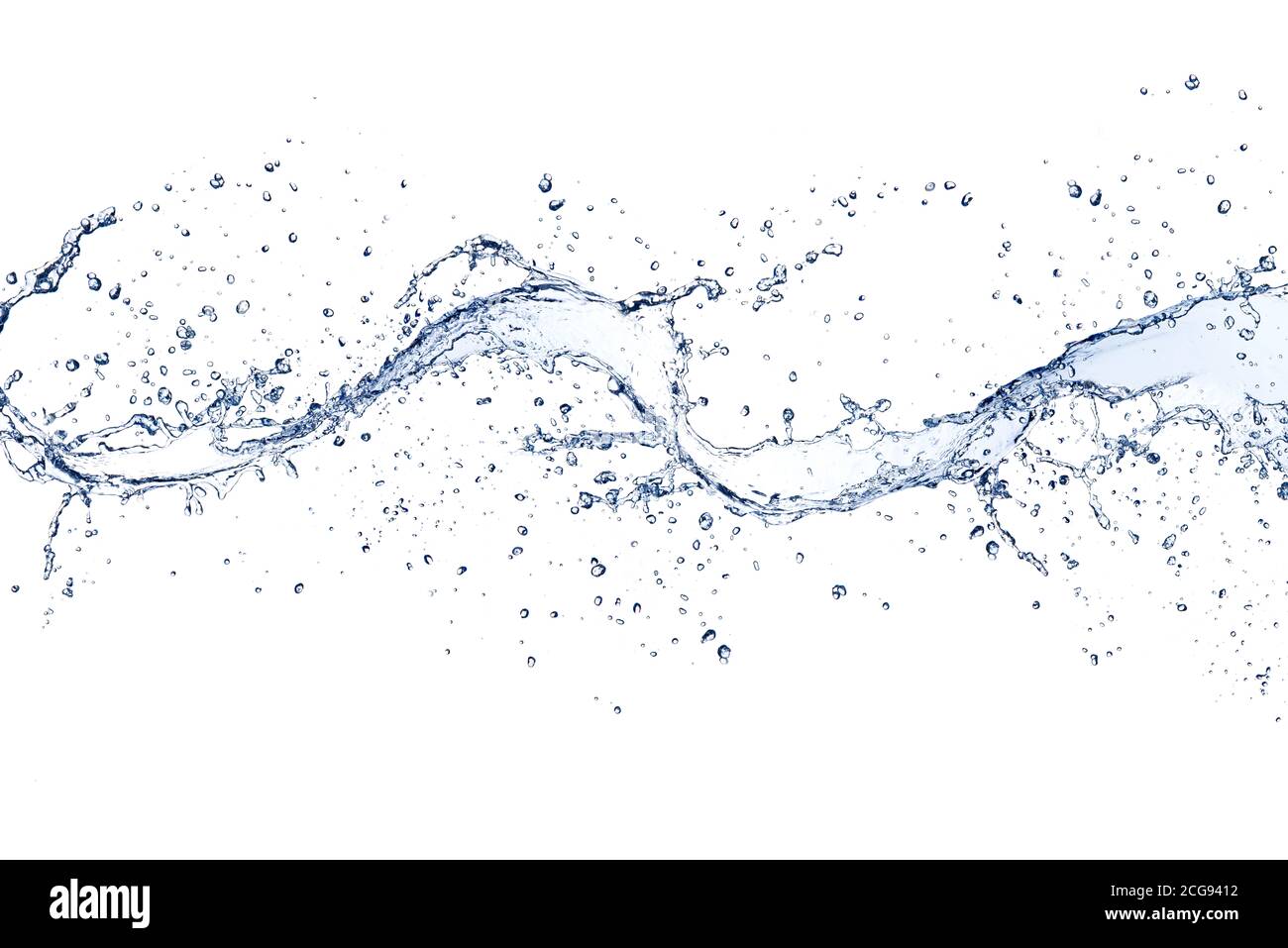 Water wave splash isolated on white background. Abstract closeup shape ...