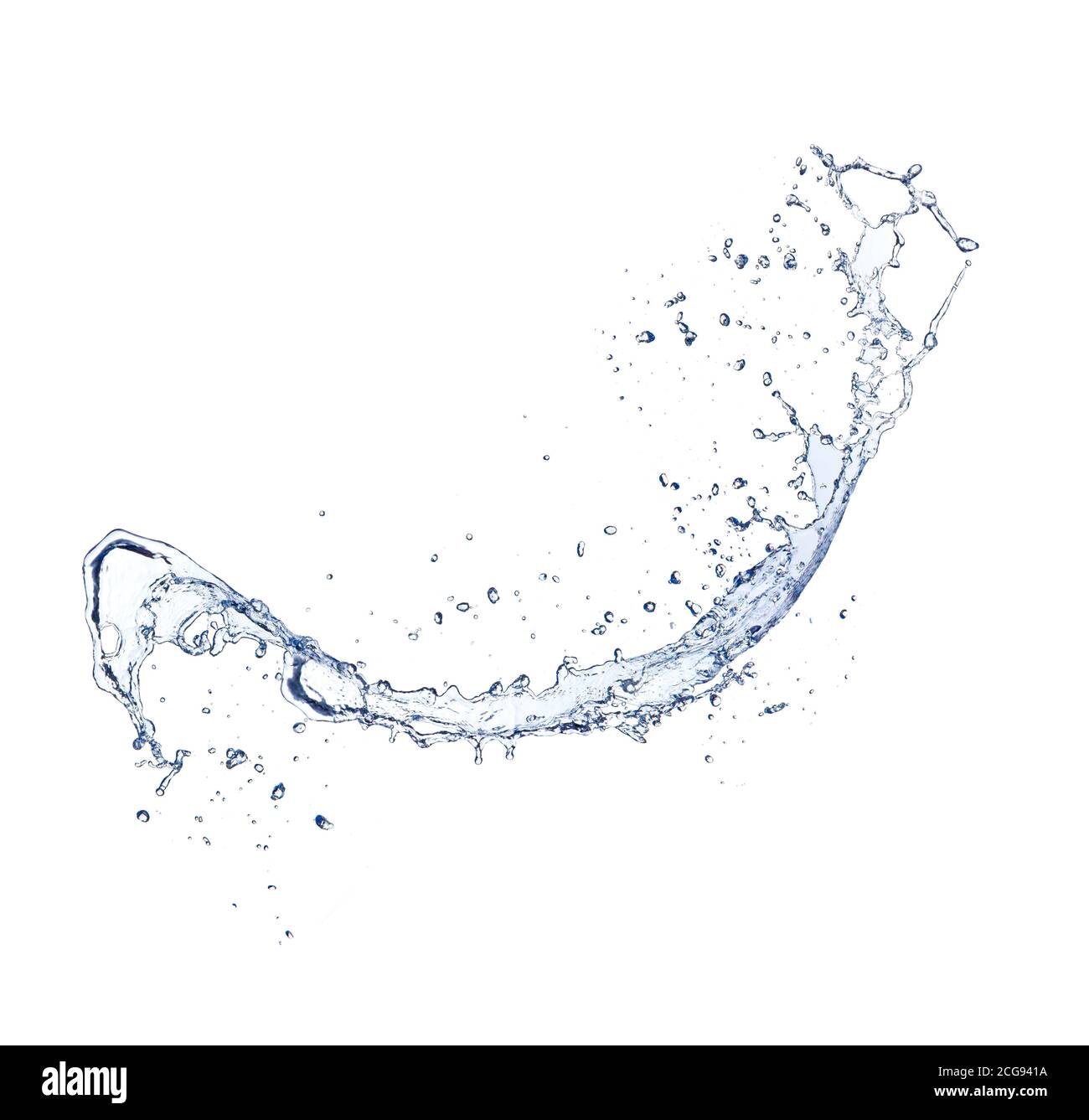 Water wave splash isolated on white background. Abstract closeup shape ...