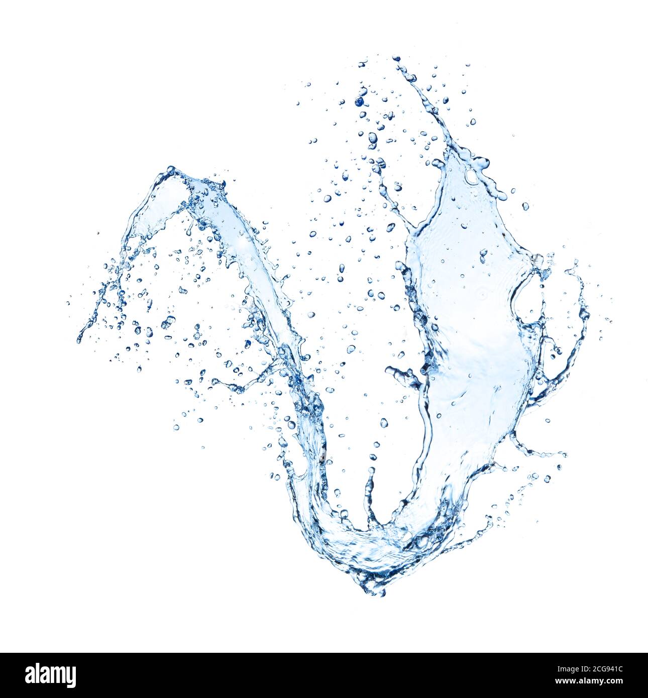 Water wave splash isolated on white background. Abstract closeup shape ...