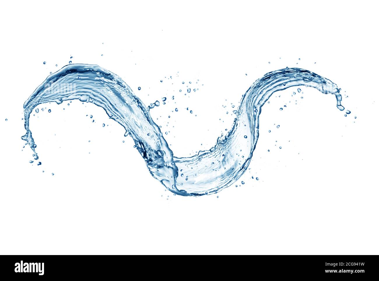 Water wave splash isolated on white background. Abstract closeup shape ...