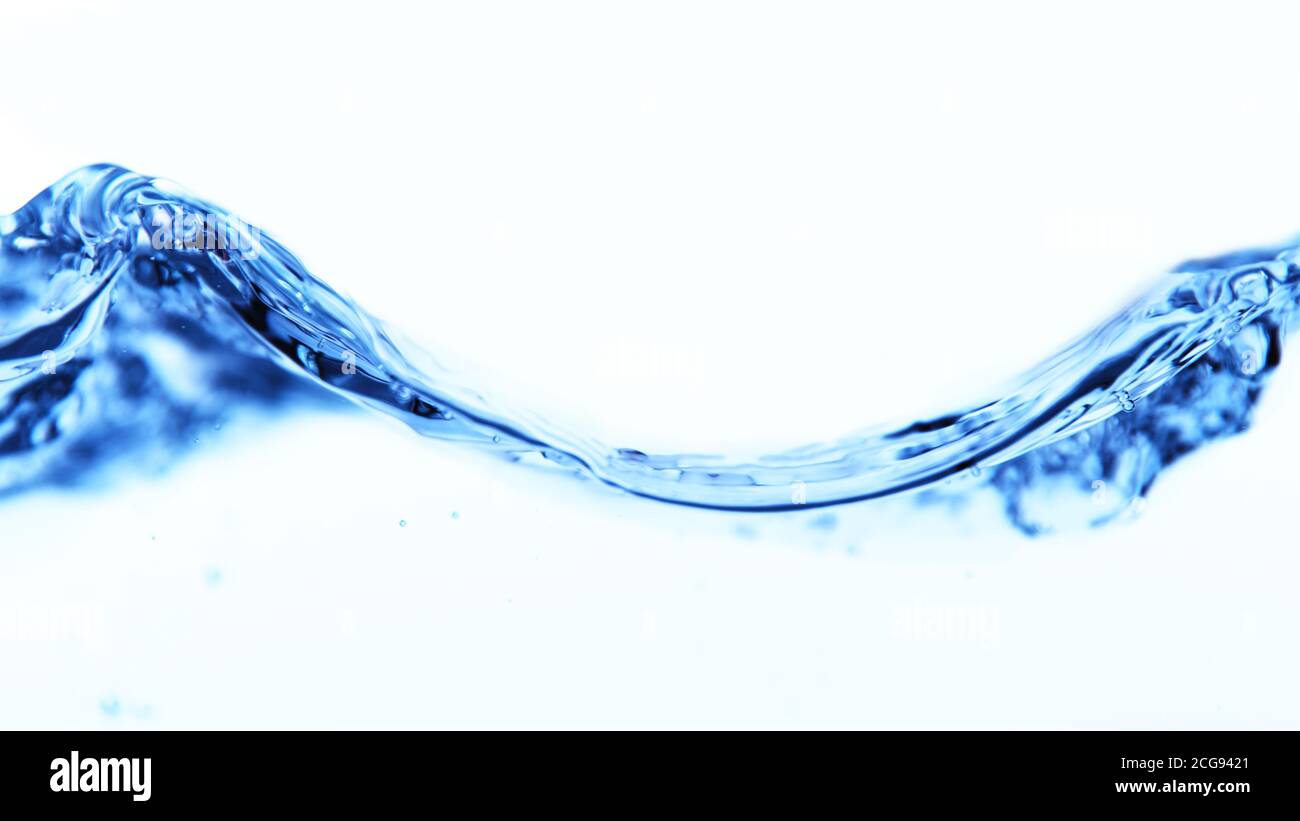 Water wave splash isolated on white background. Abstract closeup shape ...