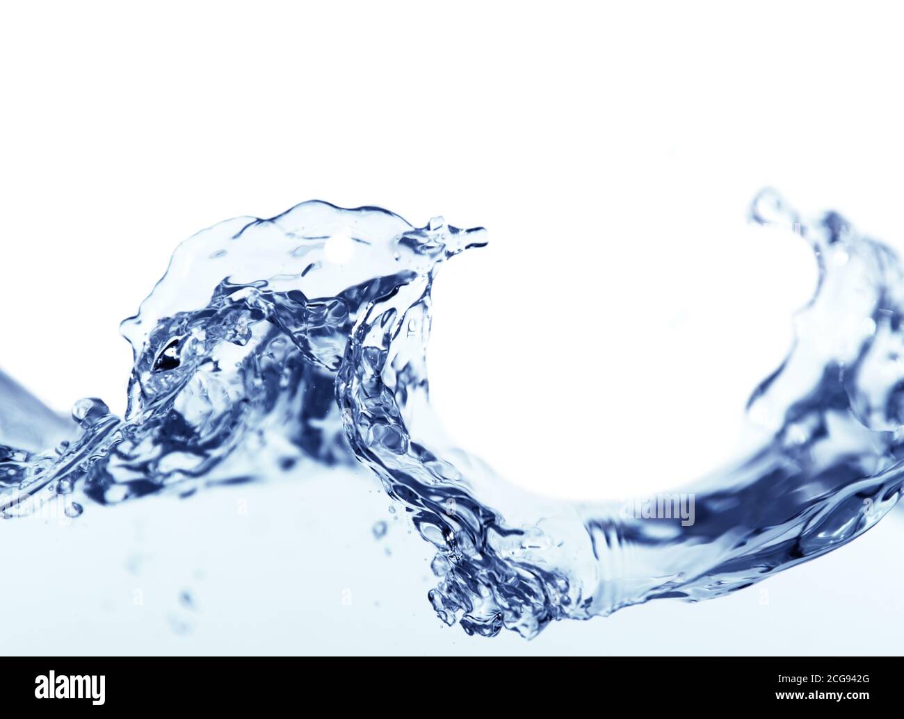 Water wave splash isolated on white background. Abstract closeup shape ...
