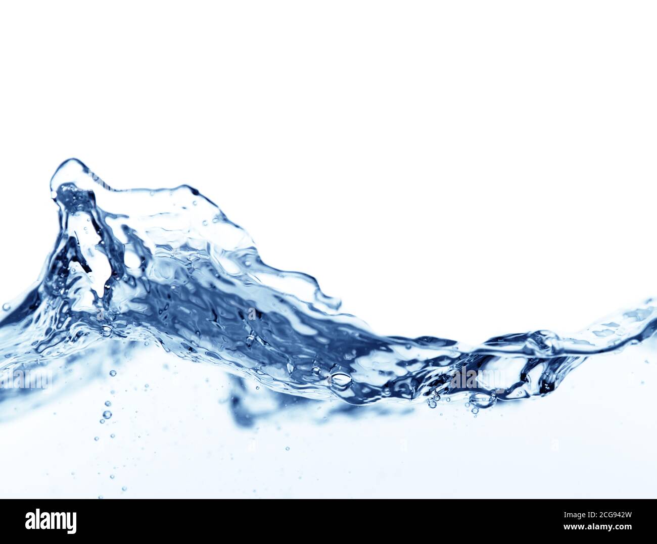 Water wave splash isolated on white background. Abstract closeup shape ...