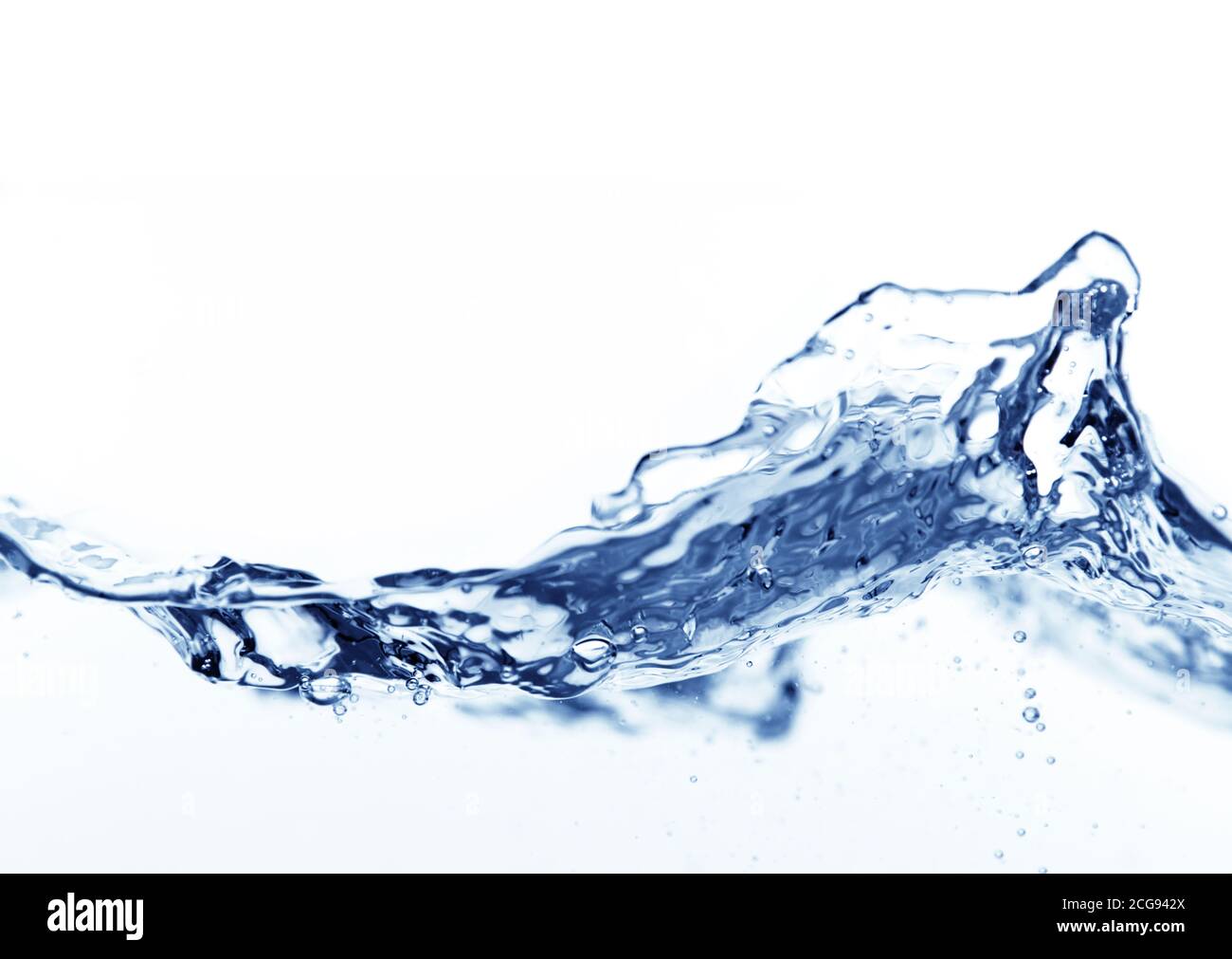 Water wave splash isolated on white background. Abstract closeup shape ...