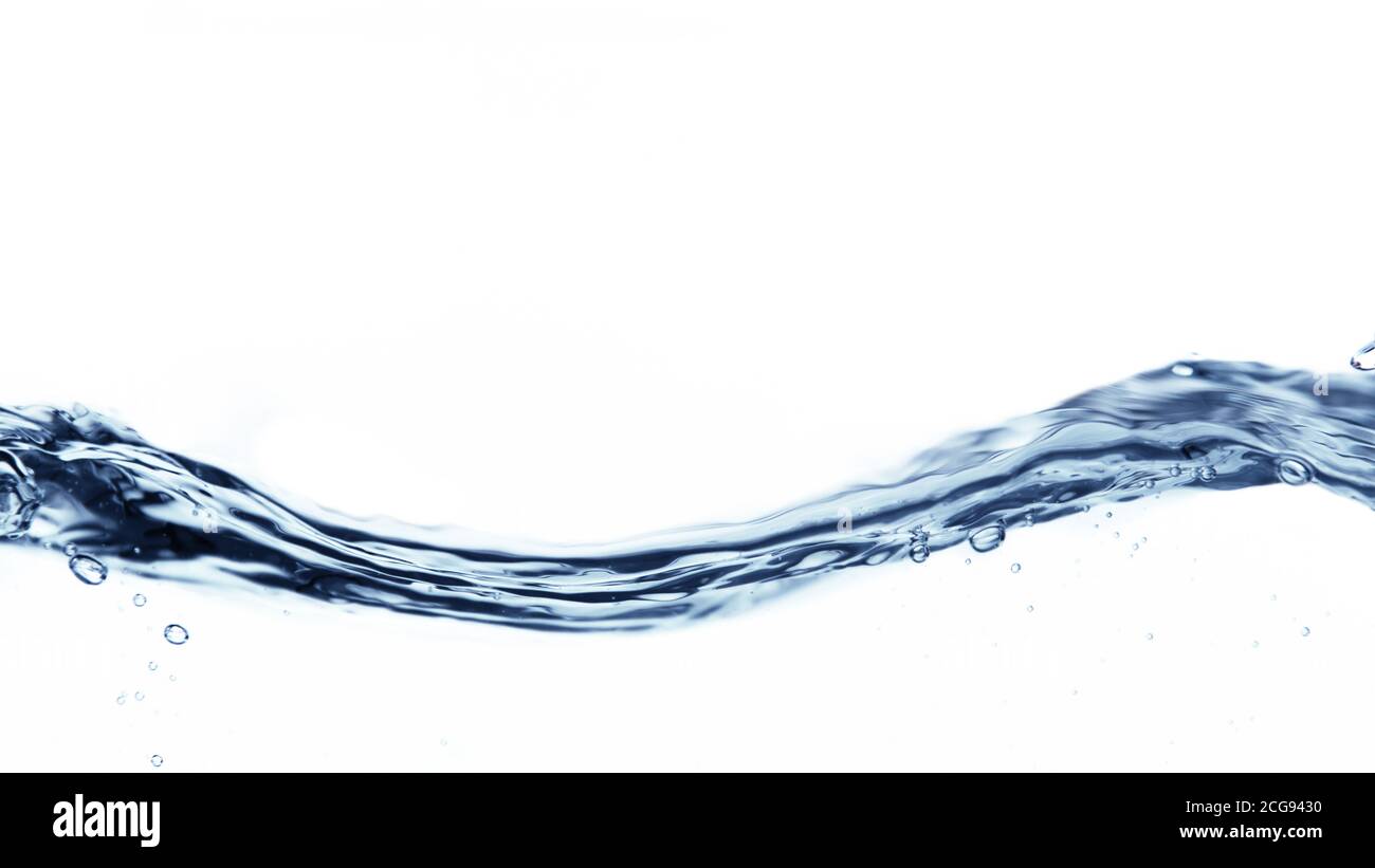 Water wave splash isolated on white background. Abstract closeup shape ...