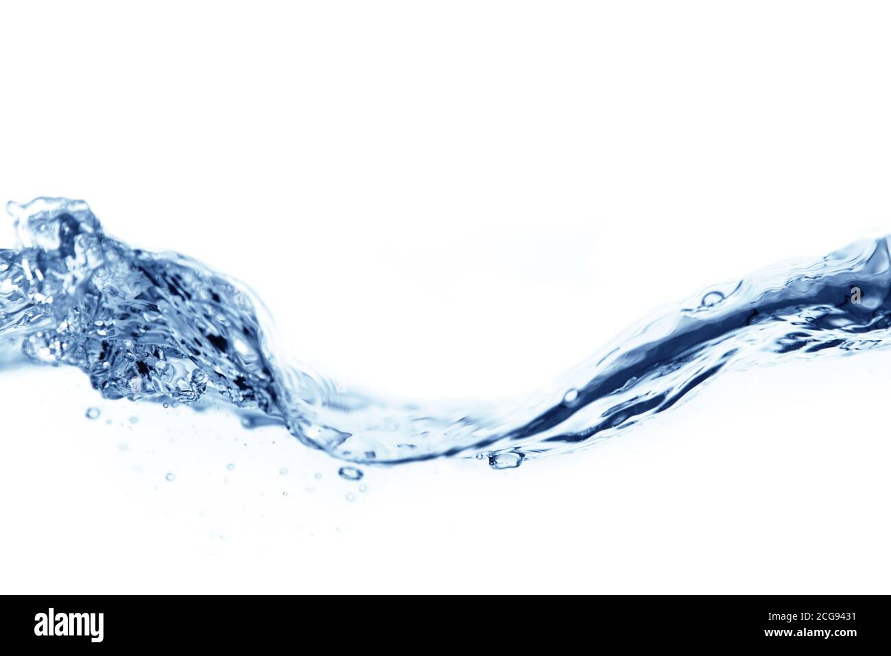 Water wave splash isolated on white background. Abstract closeup shape ...