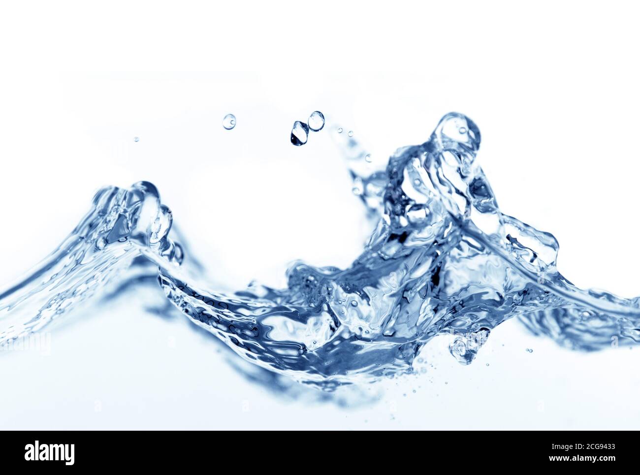 Water wave splash isolated on white background. Abstract closeup shape ...