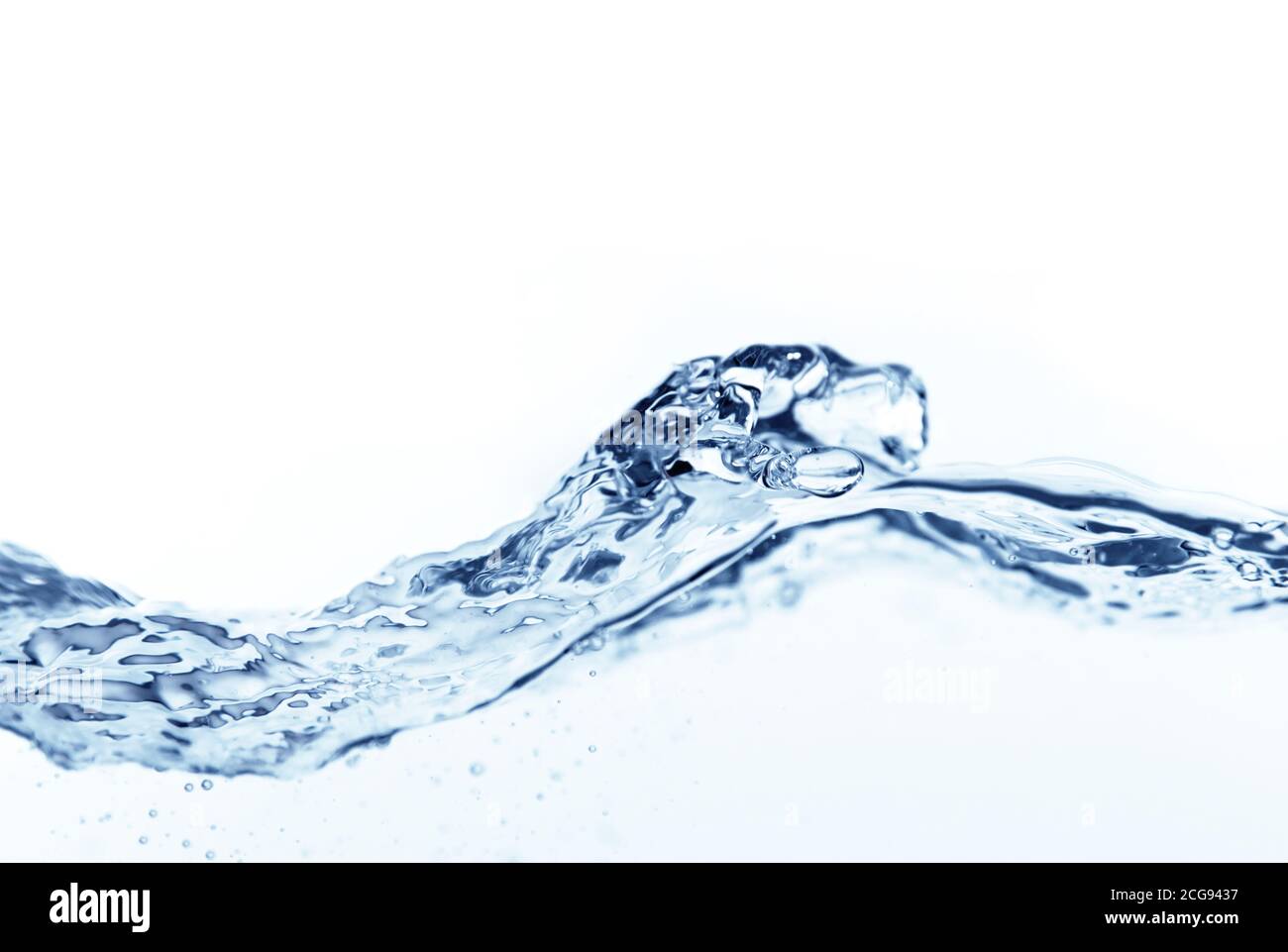 Water wave splash isolated on white background. Abstract closeup shape ...