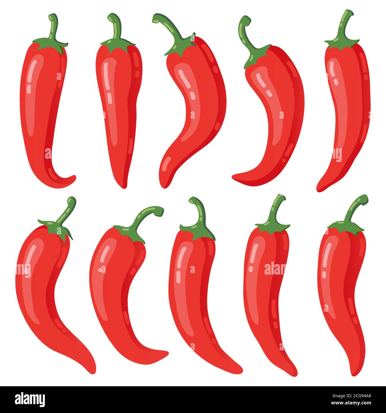 Red chilli peppers. Cartoon hot red mexican peppers, spicy peppers, hot ...