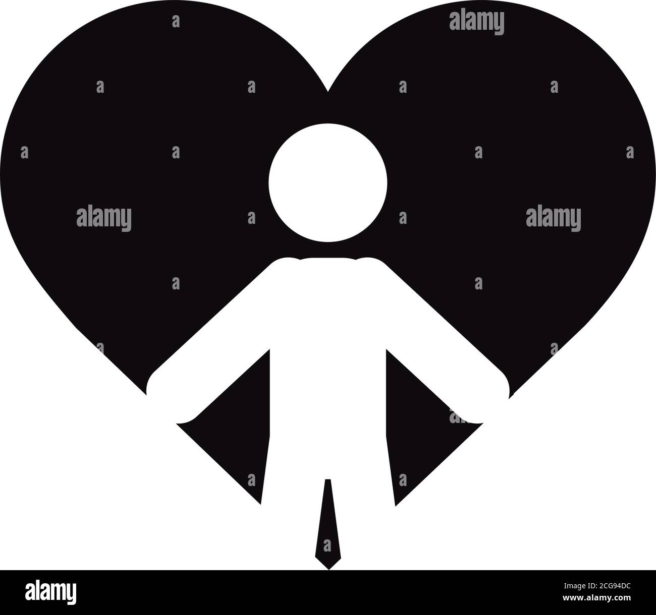 together, person in heart relationship friendly romantic pictogram ...