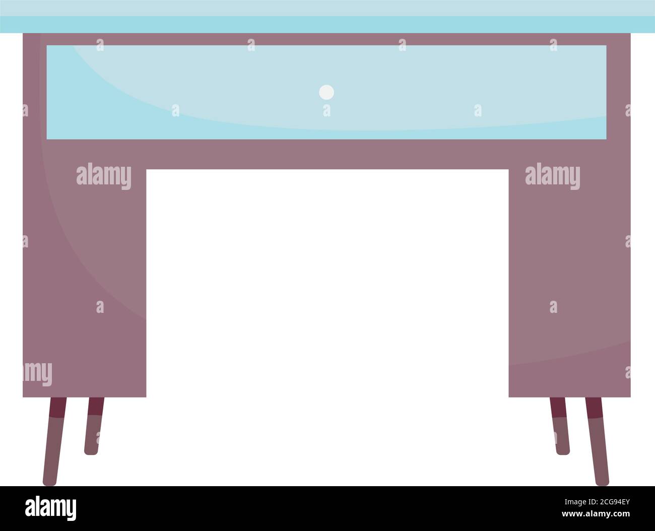 desk wooden furniture with drawer isolated design white background ...