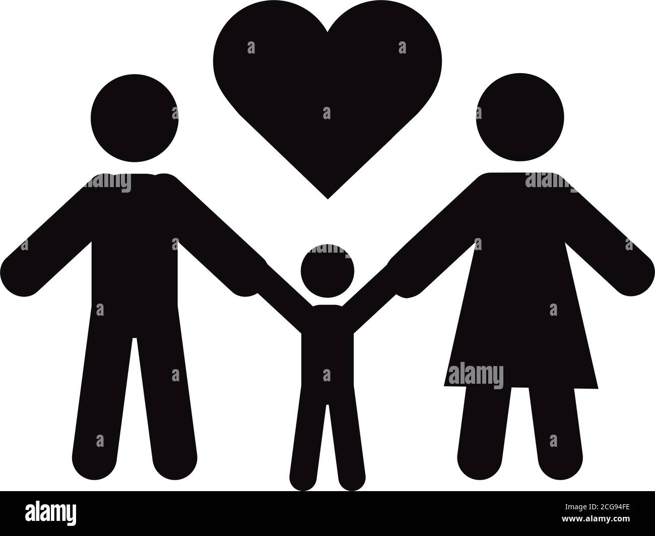 together, family holding hands love relationship pictogram silhouette ...