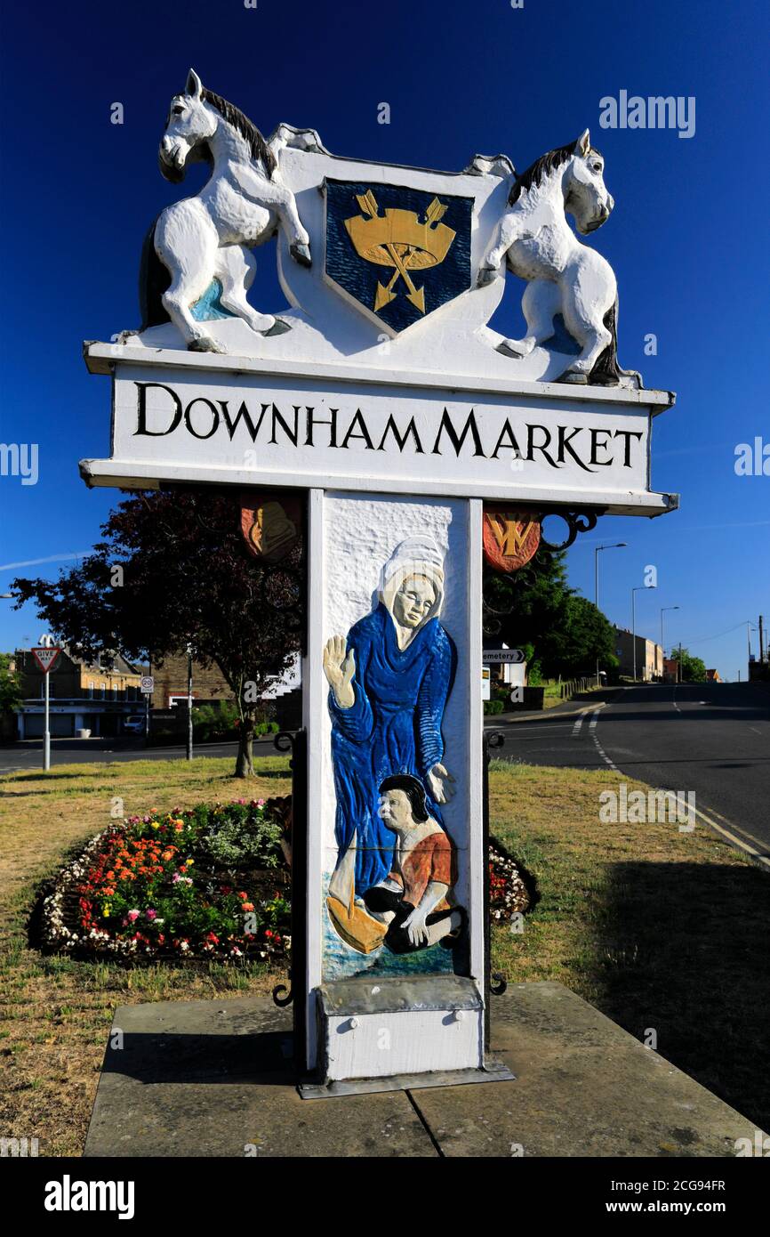 The town sign of Downham Market, Norfolk County, England; UK Stock ...