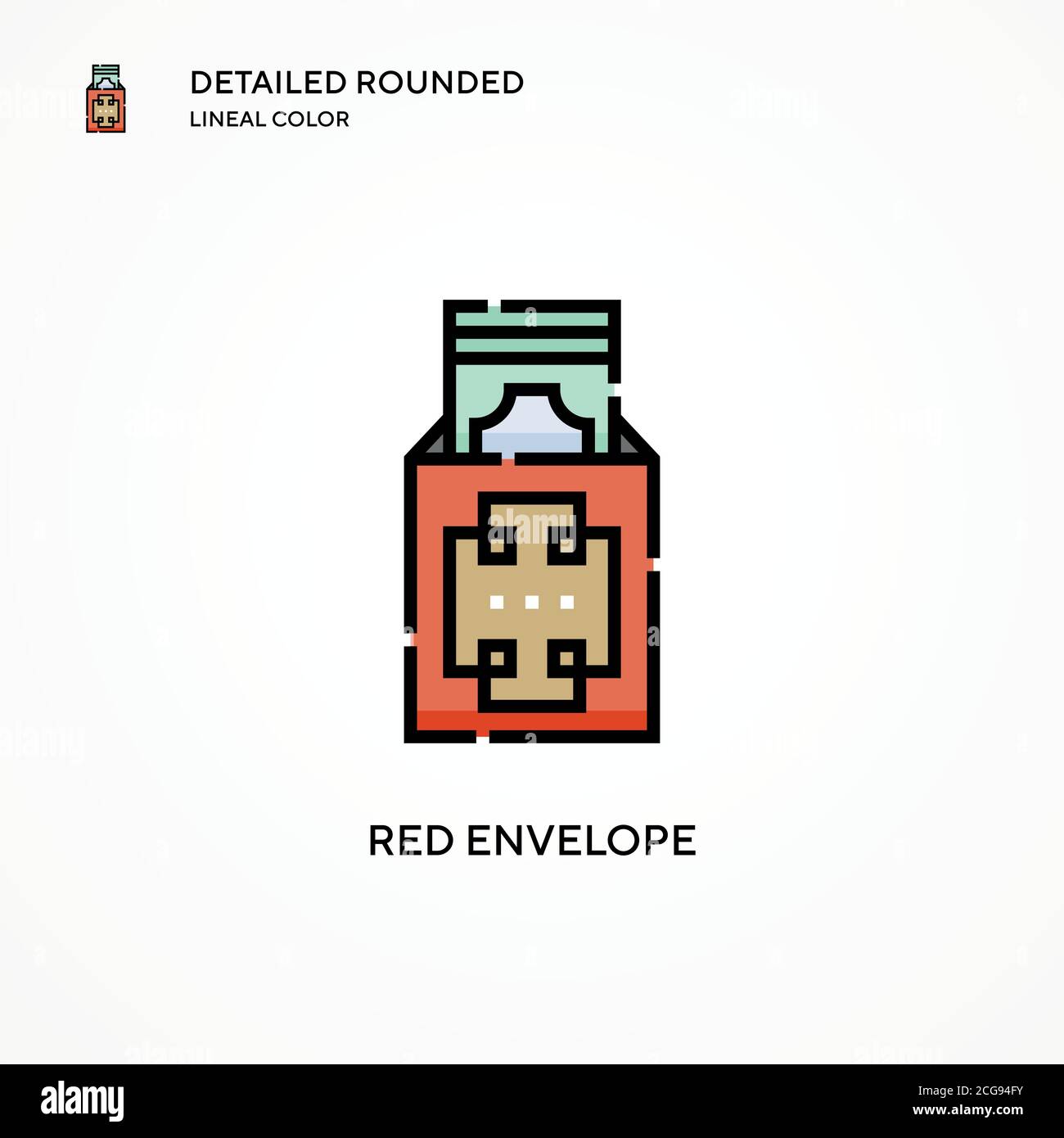 Red envelope vector icon. Modern vector illustration concepts. Easy to ...