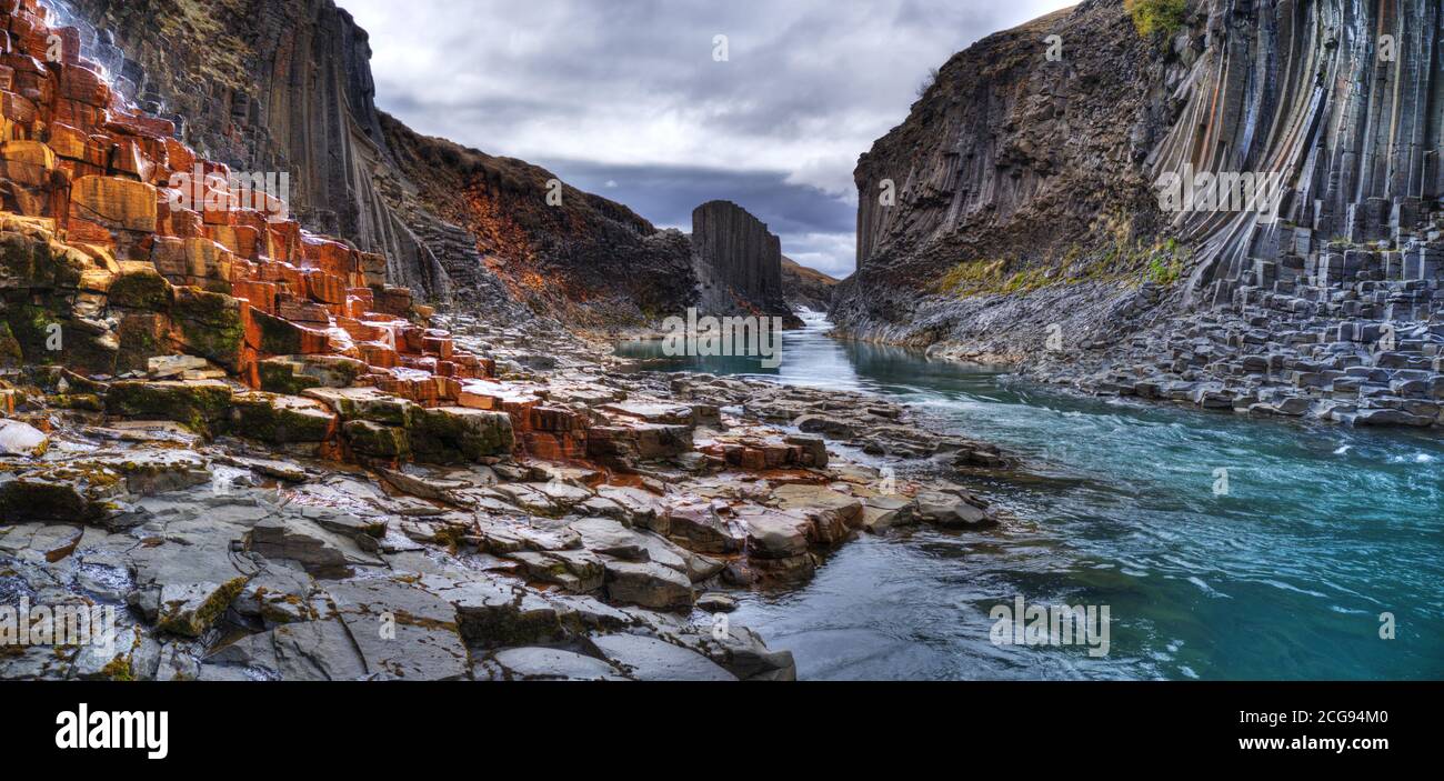Studlagil basalt canyon, Iceland. One of the most wonderfull nature ...
