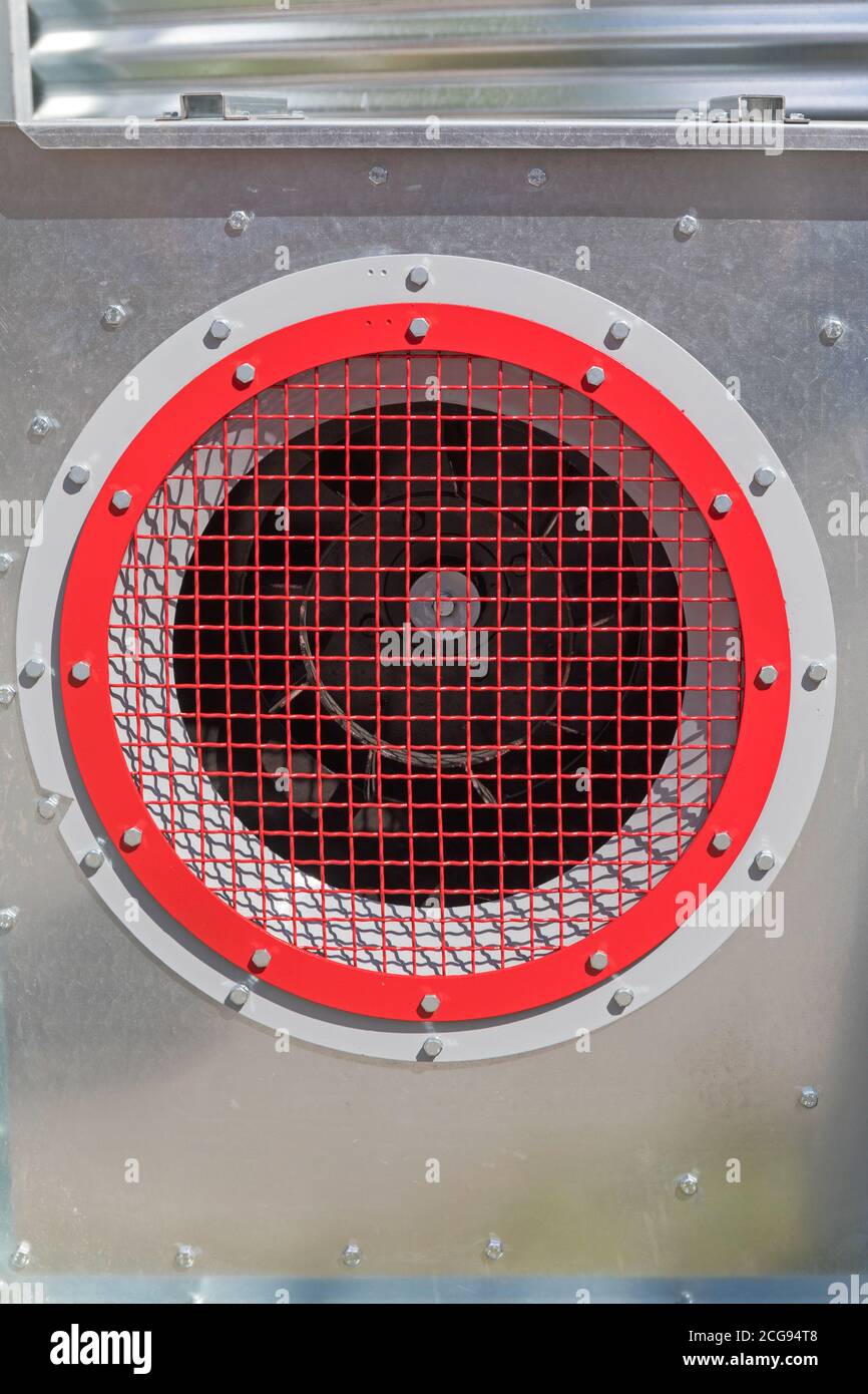 Air Flow Ventilation Fan Outlet With Mesh Stock Photo - Alamy