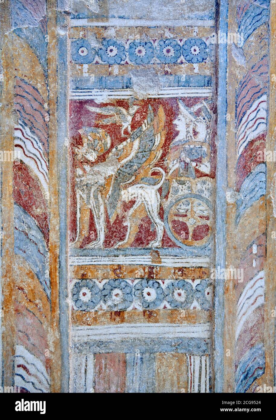 The painted Minoan Hagia Triada Sarcophagus 1370-1300 BC. Heraklion ...