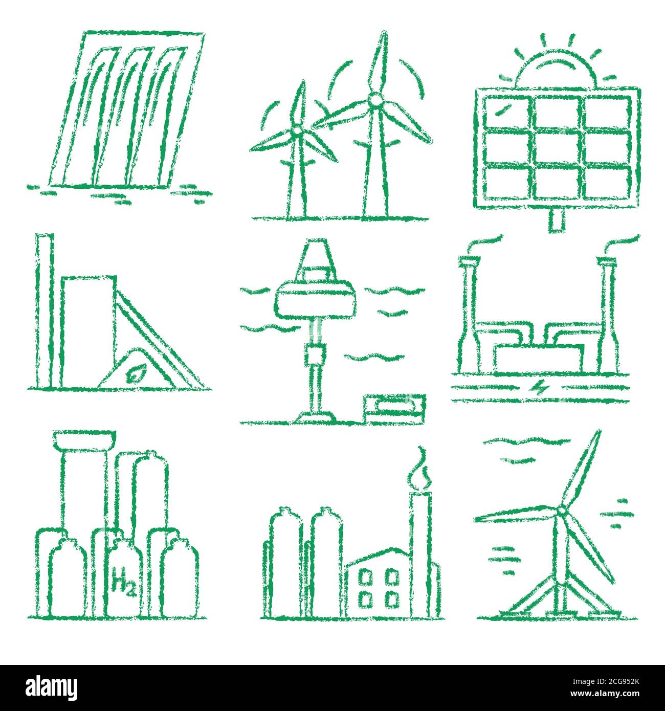 Hydrogen wind solar energy Stock Vector Images - Alamy