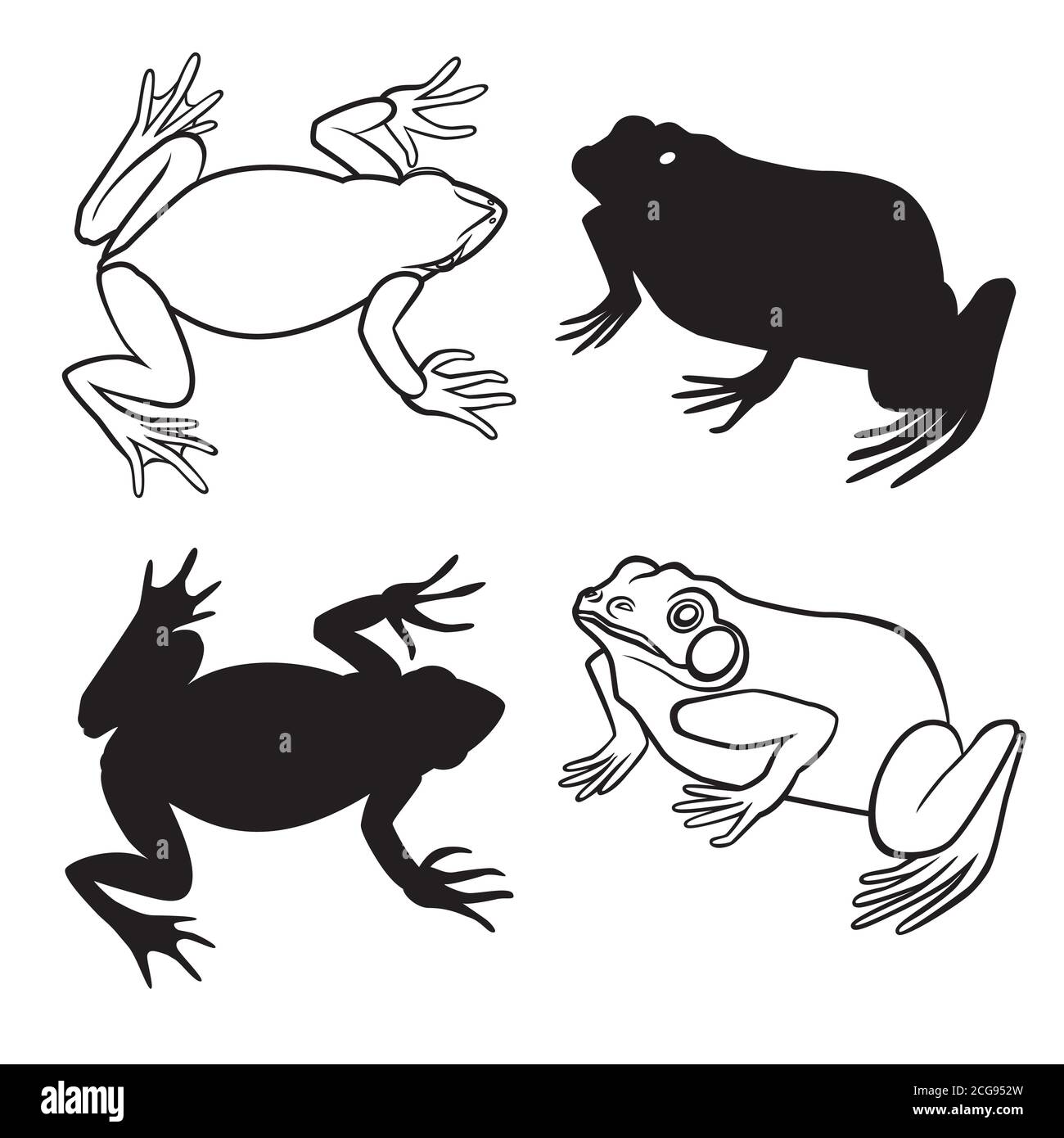 Two frog silhouettes Stock Vector Image & Art - Alamy