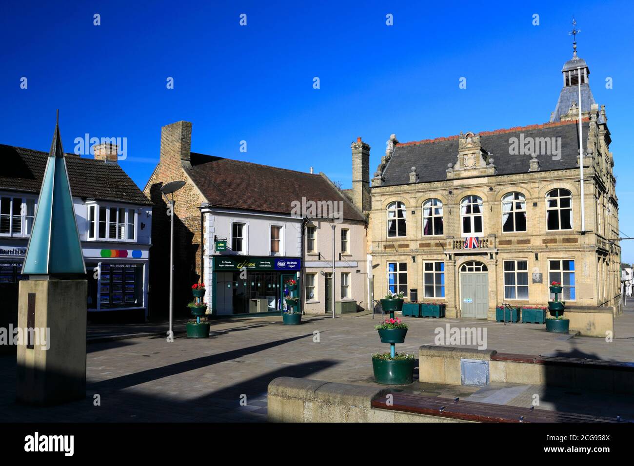 The Town square, Downham Market town, Norfolk County, England; UK Stock ...
